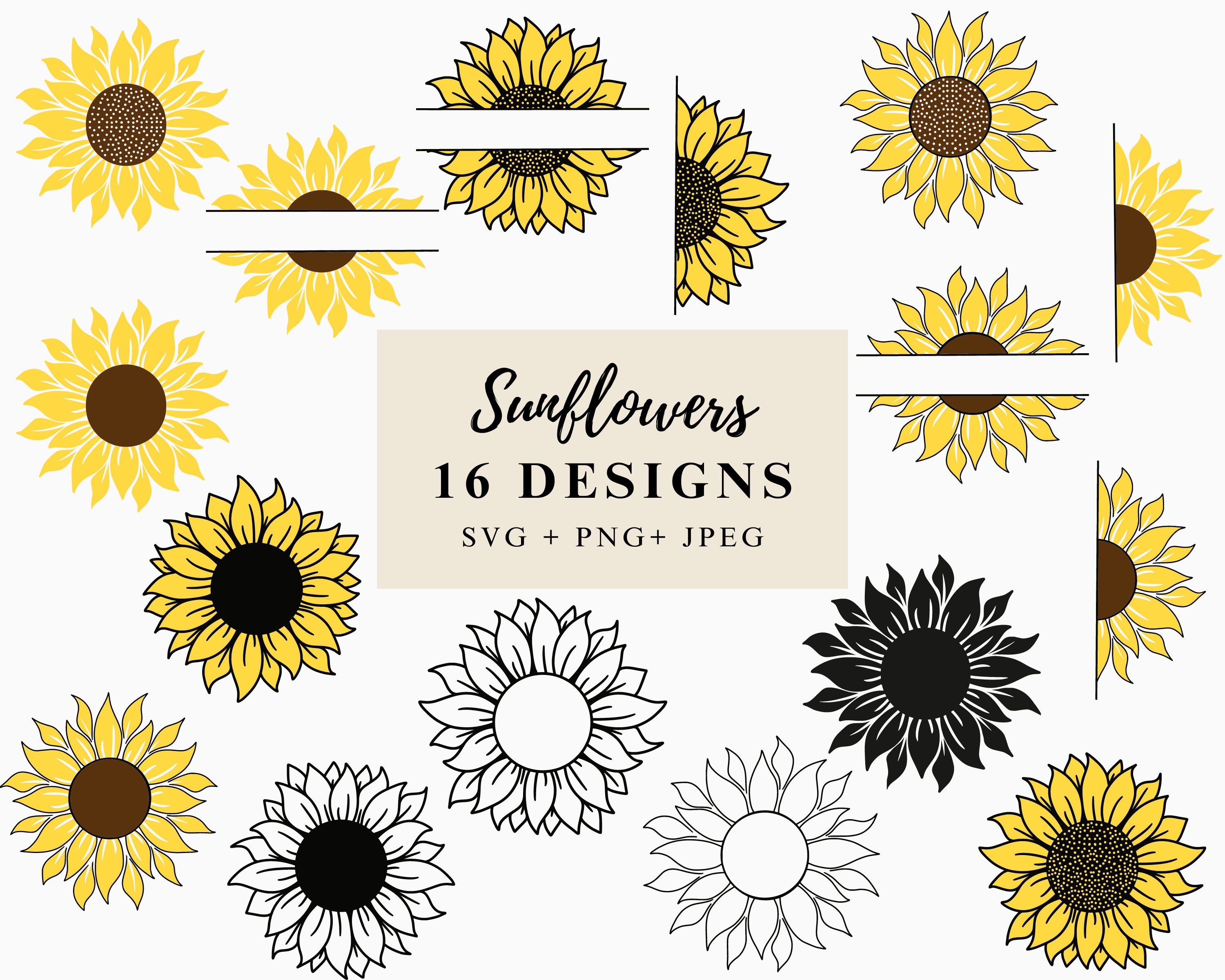 Sunflower SVG Bundle, Sunflower Sign, DIY Sunflower Design, Digital ...