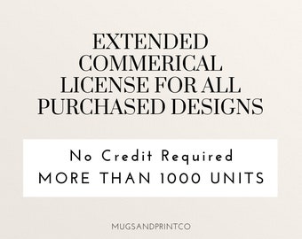 Extended Commercial License for ALL Designs, SMALL Business - Etsy