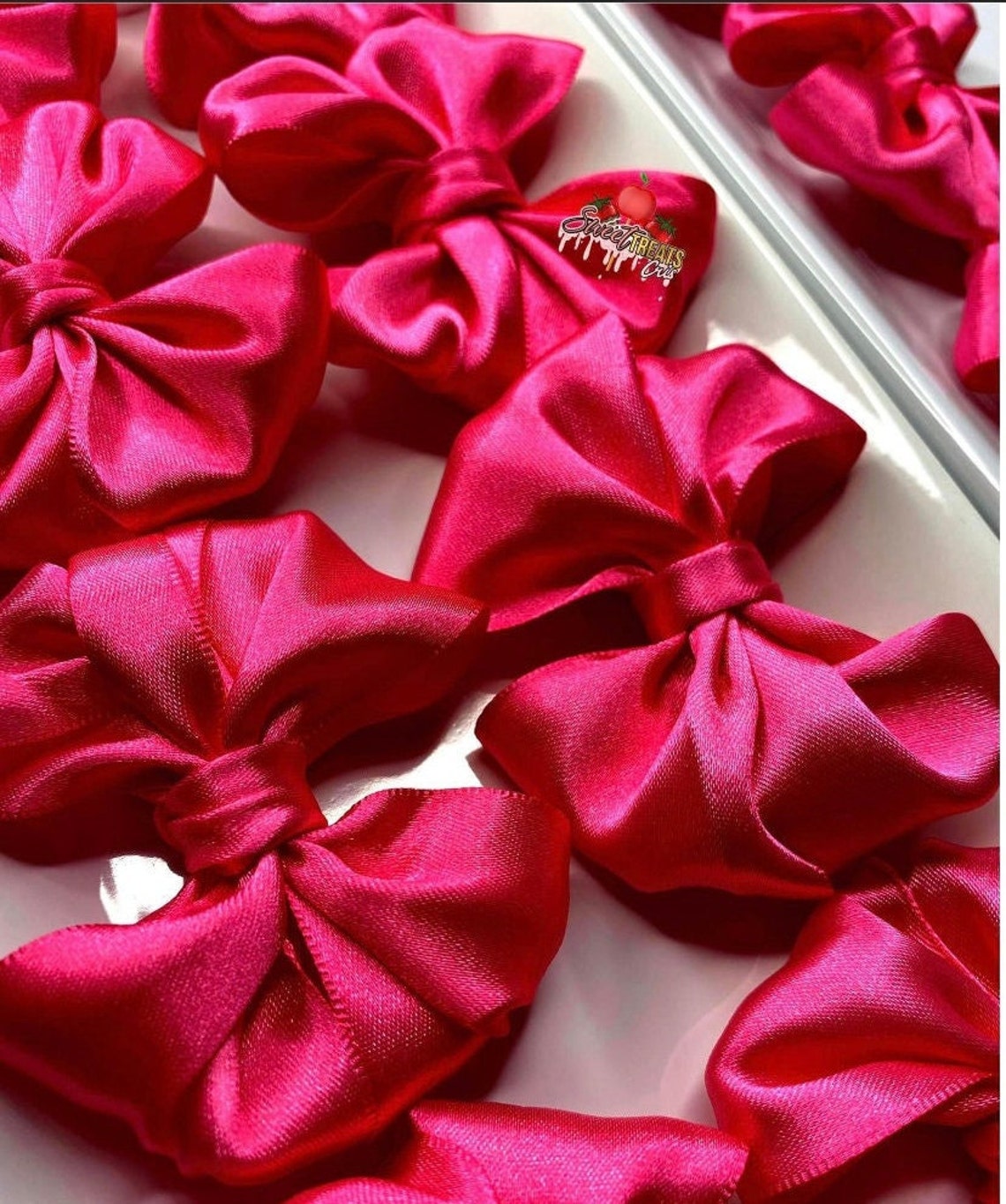 Candy Apple Satin Bows - Etsy