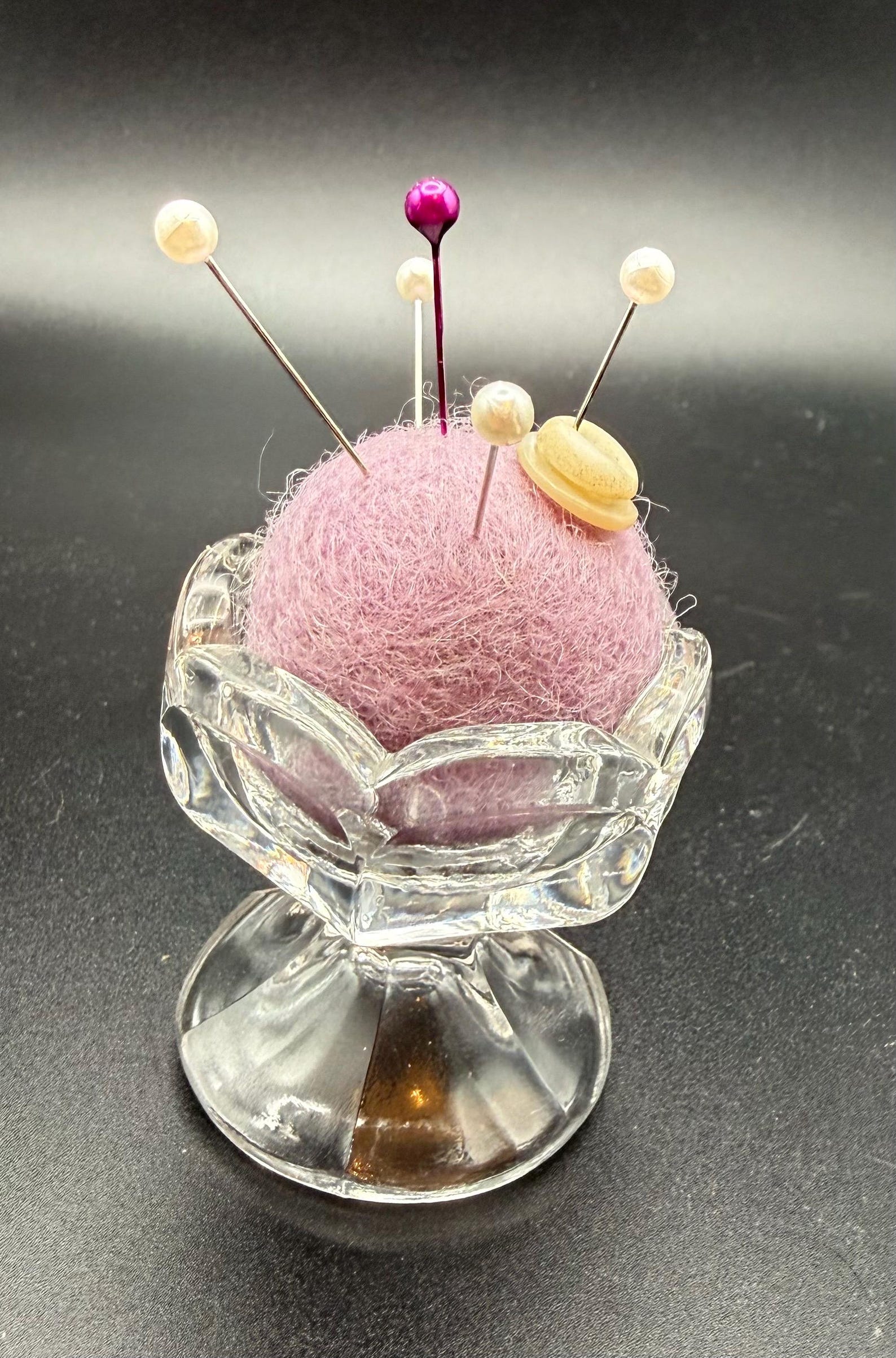 Vintage Pedestal Salt Cellar Pin Cushion Handcrafted With Pearlized ...
