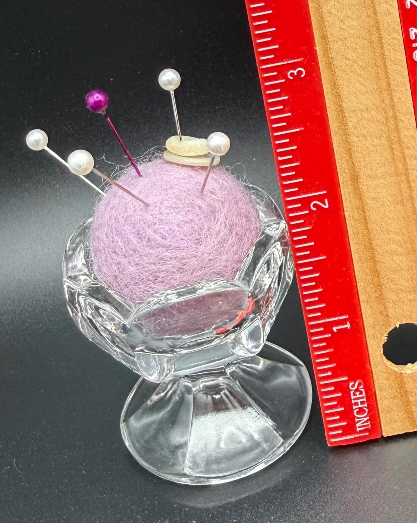 Vintage Pedestal Salt Cellar Pin Cushion Handcrafted With Pearlized ...