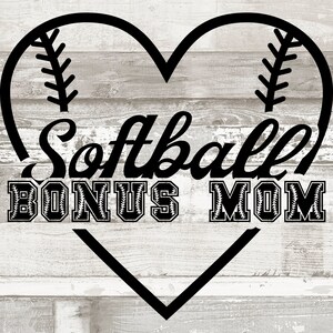 Softball Bonus Mom Design Bundle - Etsy