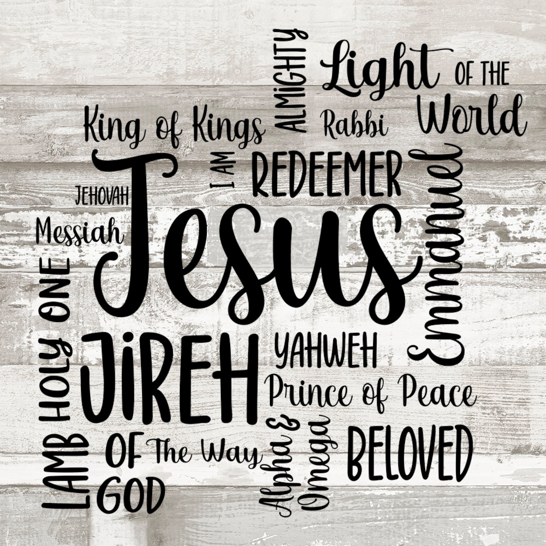 Names of Jesus Word Cloud SVG - Etsy