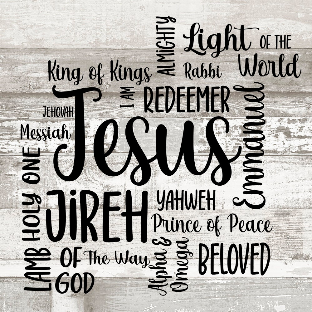 Names of Jesus Word Cloud SVG - Etsy Canada