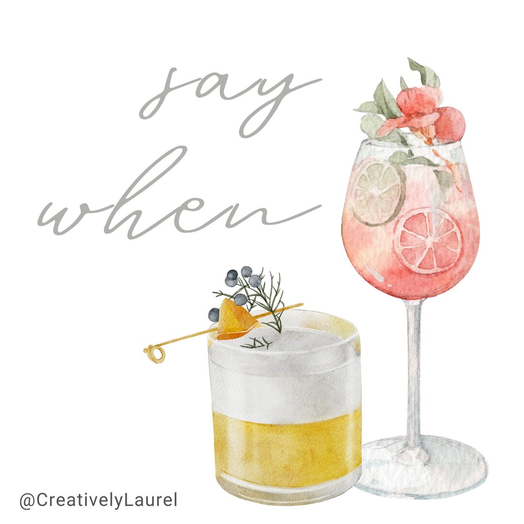 Say When Cute Bar Sign Instant Download - Etsy