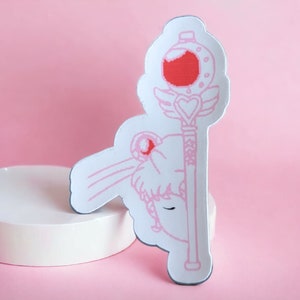 Sailor Moon Pink Scepter Sticker, Vintage-inspired Art for Laptops ...