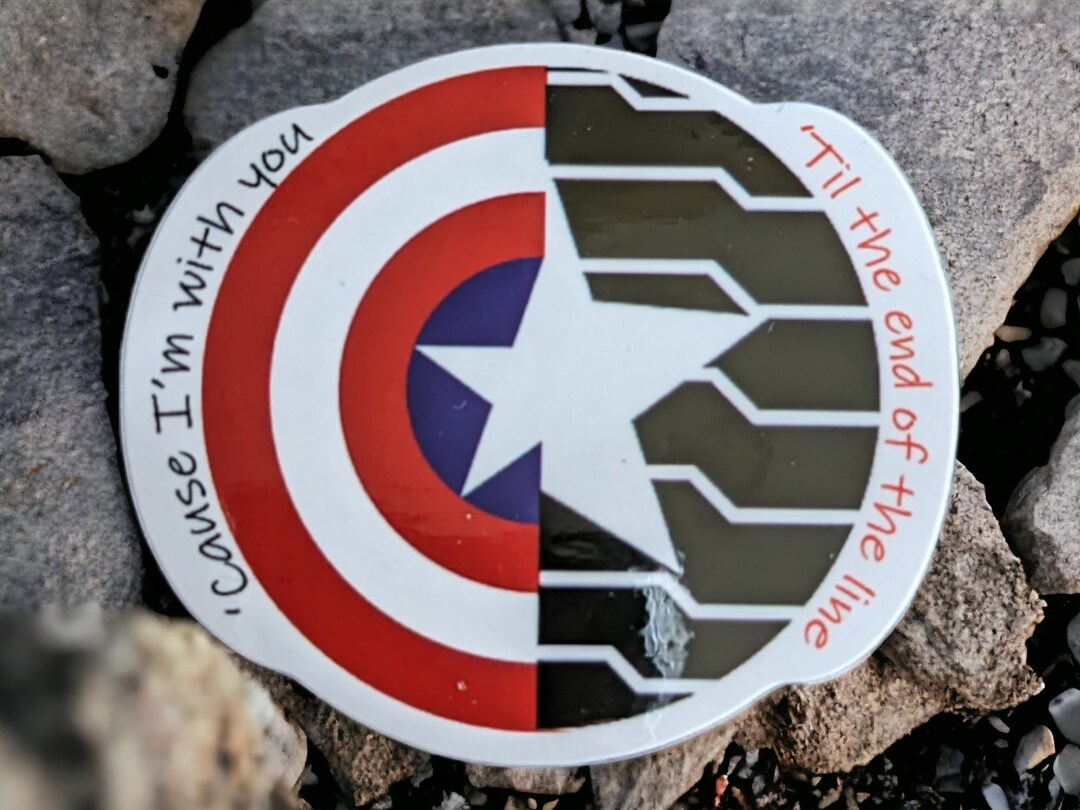 Captain America Shield Sticker, Winter Soldier Bucky Barnes Art, Marvel ...