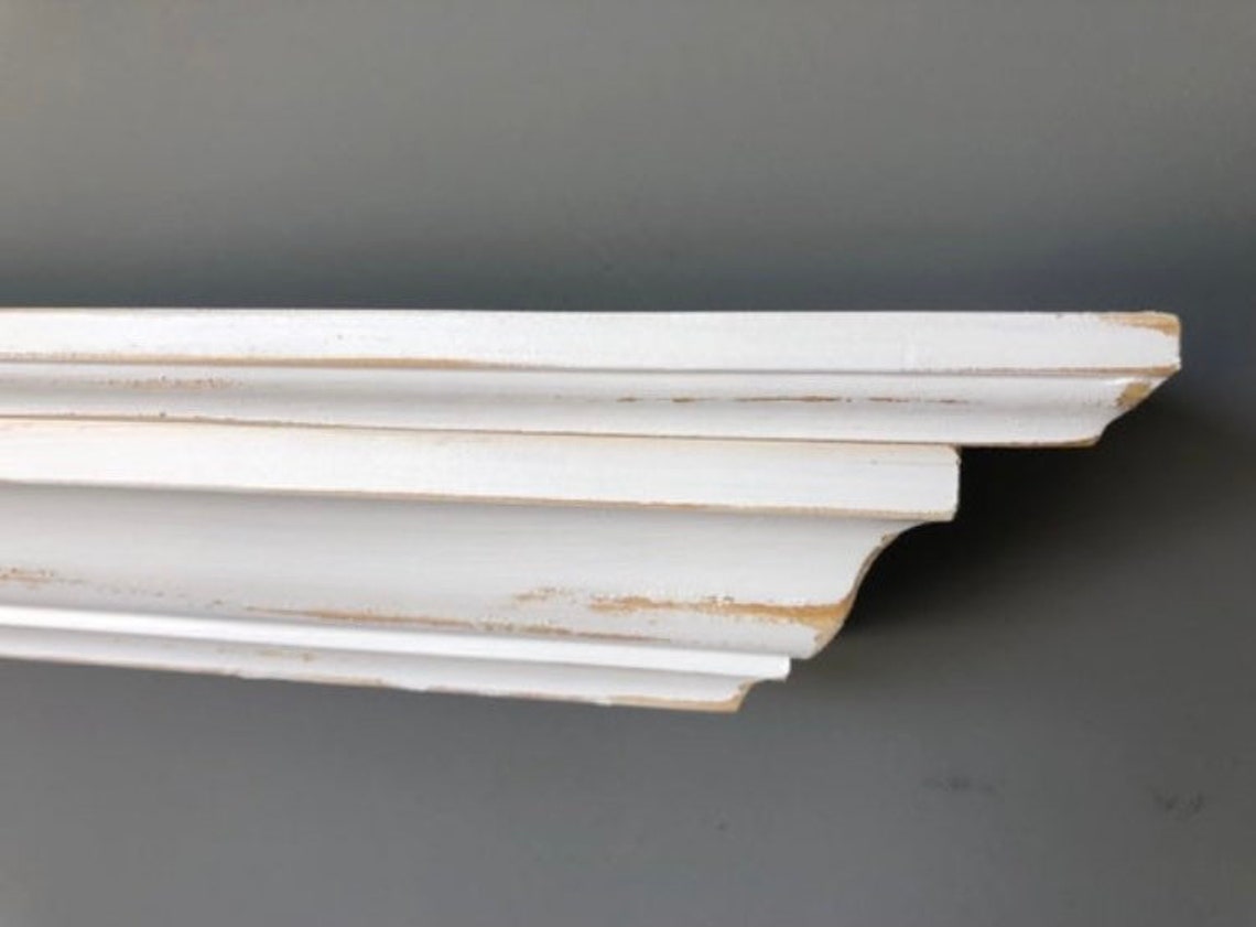 Lightly Distressed Floating Shelf - French Country Shelf - Crown ...