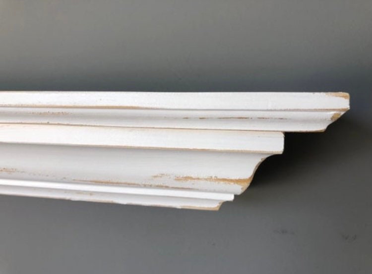 Lightly Distressed Floating Shelf - French Country Shelf - Crown ...