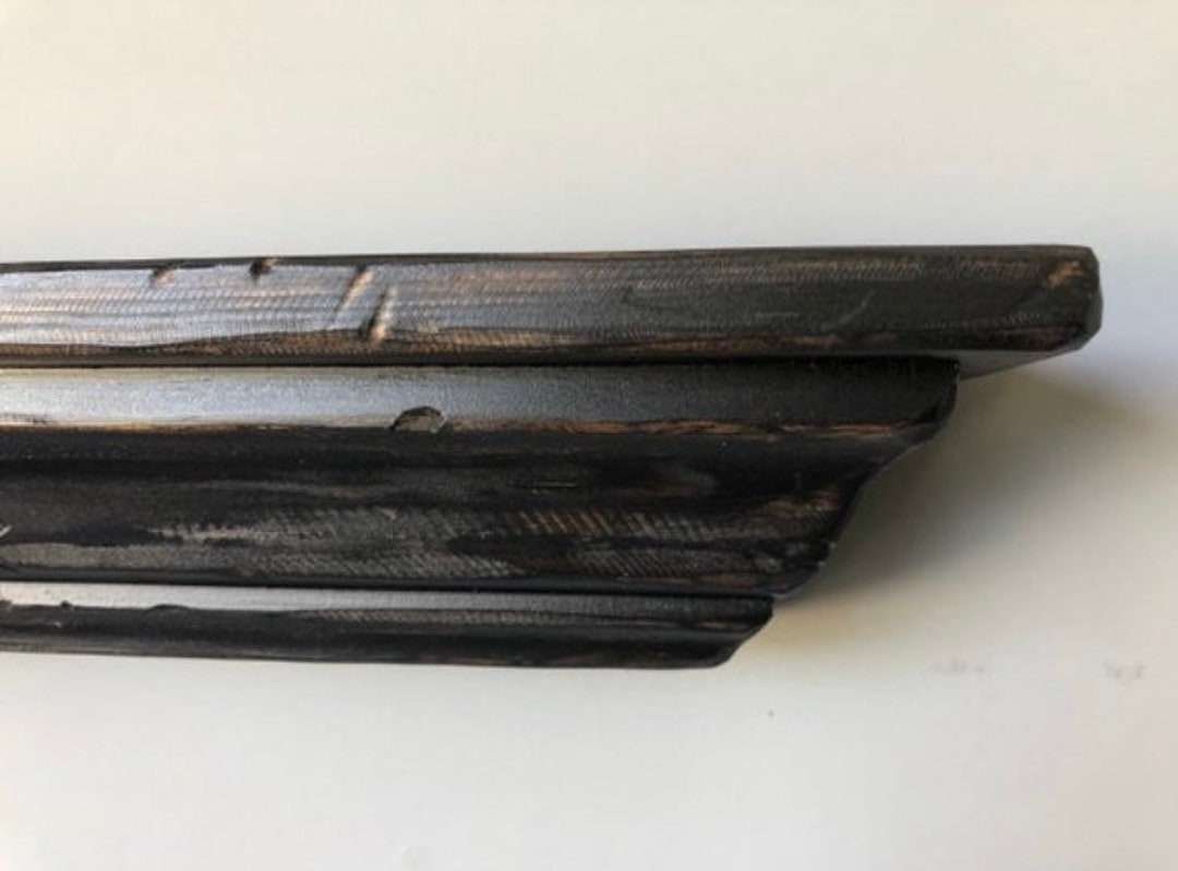 Primitive Farmhouse Crown Molding Shelf - Heavily Distressed Shelf ...