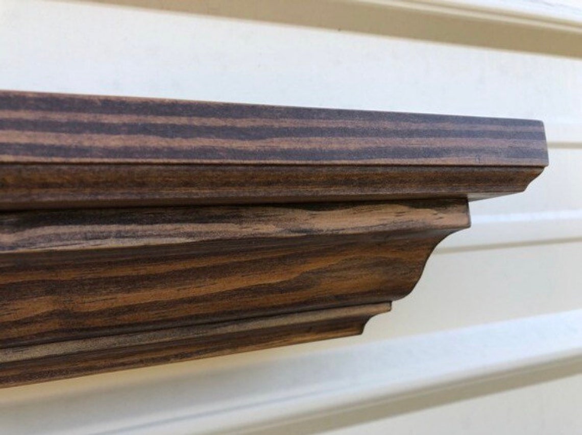 Stained Shelf With Lip - Crown Molding Shelf With Lip - Floating Shelf ...
