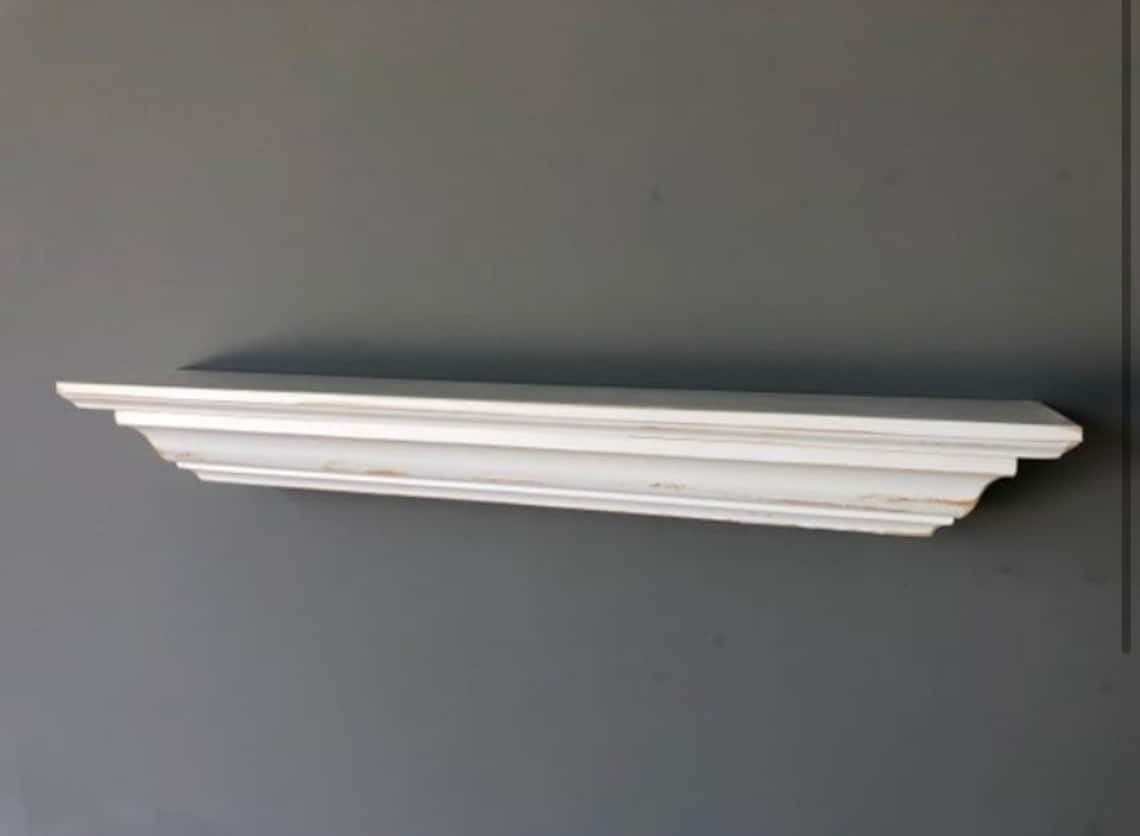 Lightly Distressed Floating Shelf - French Country Shelf - Crown ...