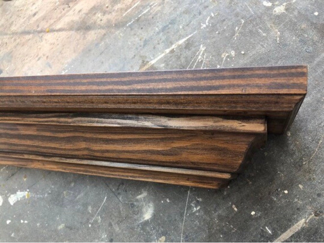 Stained Shelf With Lip - Crown Molding Shelf With Lip - Floating Shelf ...