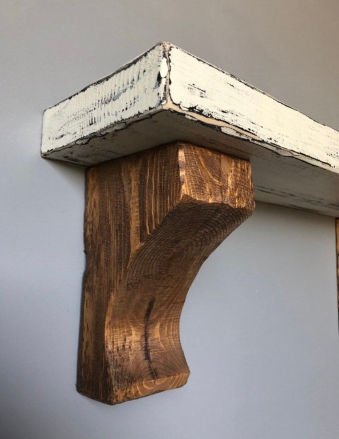 Distressed Country Shelf With Corbels Farmhouse Shelf - Etsy