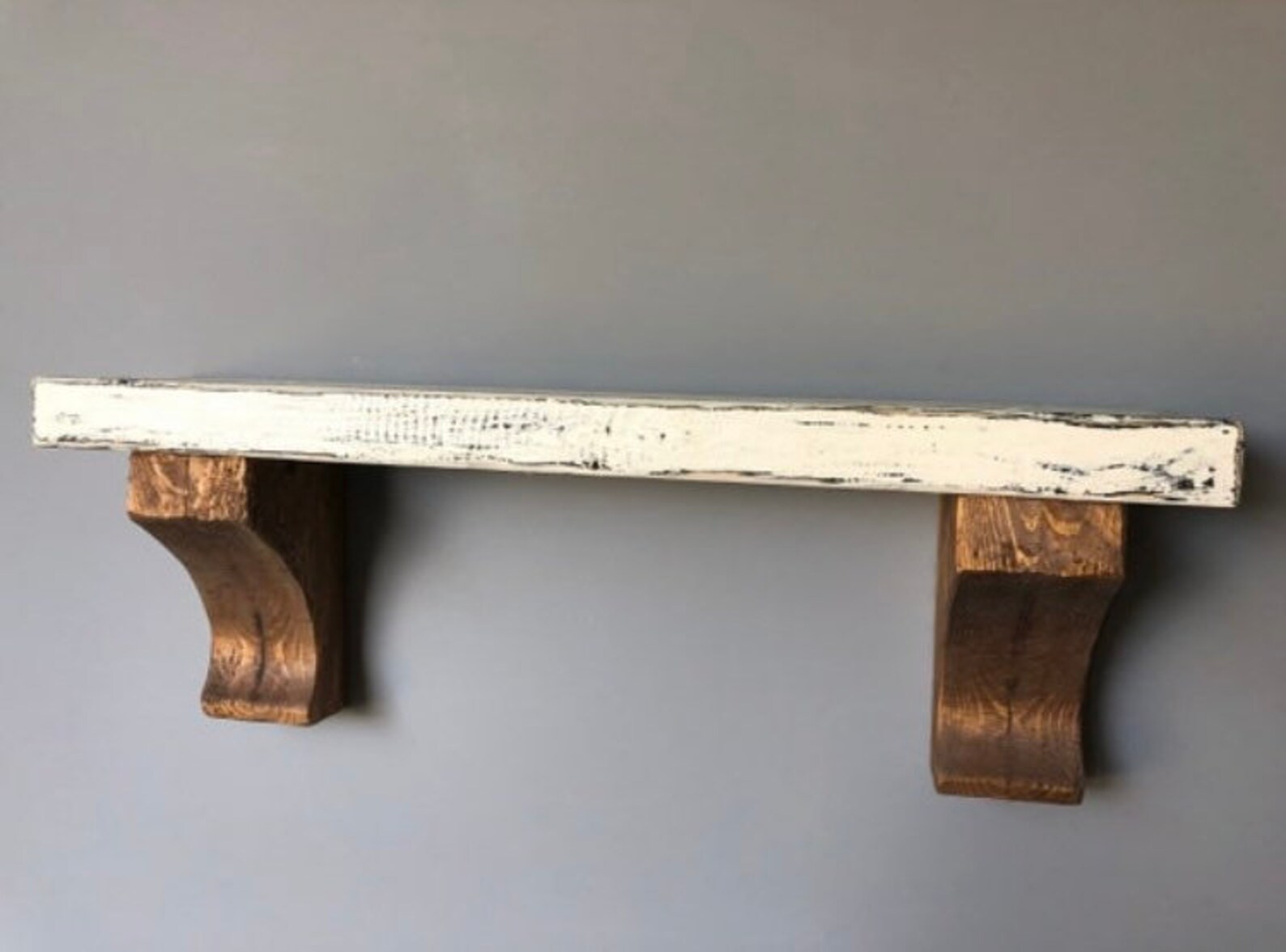 Distressed Country Shelf With Corbels - Farmhouse Shelf - Corbel Shelf ...