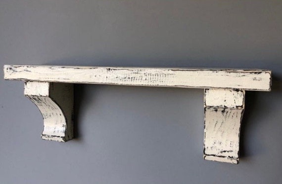 Distressed Country Shelf With Corbels Farmhouse Shelf - Etsy