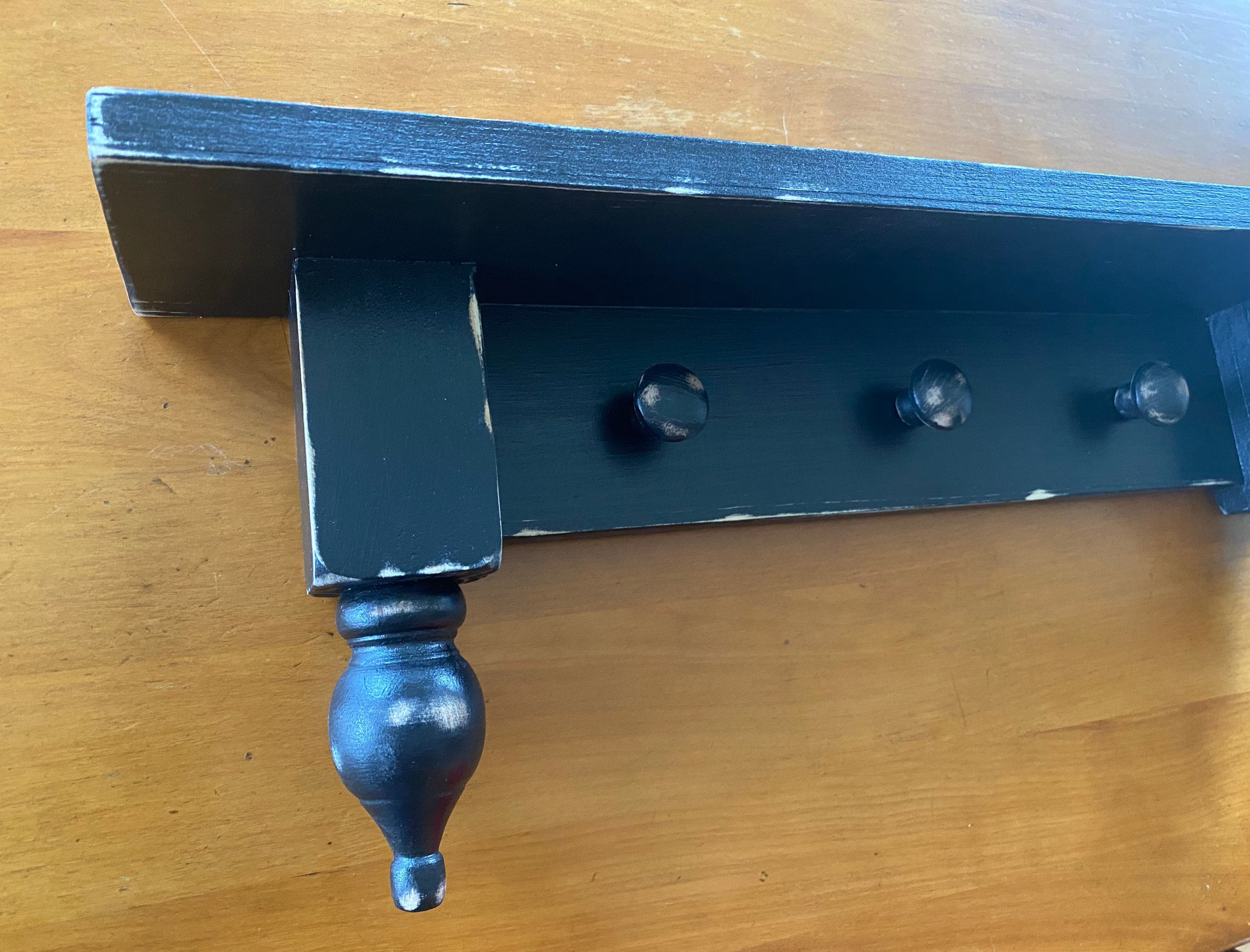 Country Farmhouse Shelf With Knobs Shelf With Hooks - Etsy