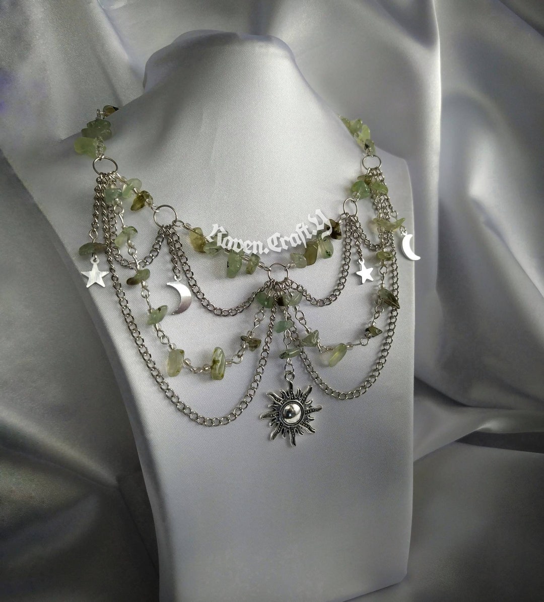 Hippie Boho Crystal Necklace, Fairycore Cottagecore Jewelry, Customized ...