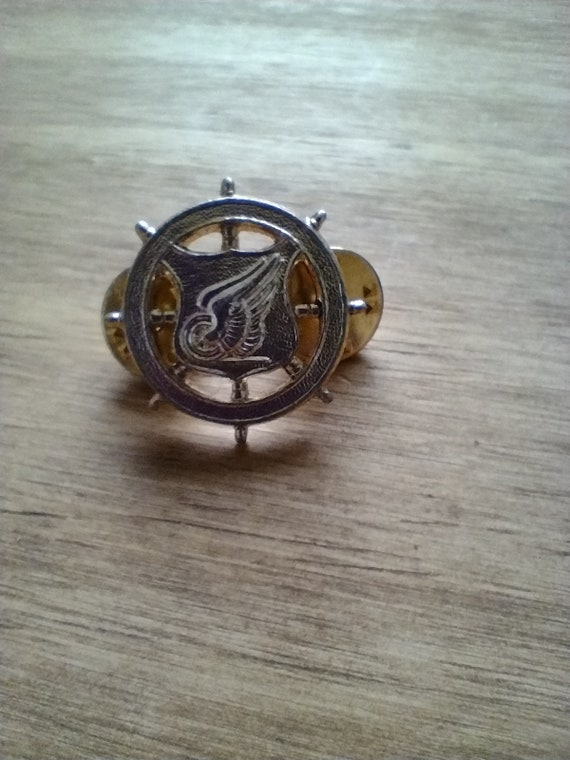Vintage Army Transport Corps Ships Wheel Winged Wheel - Gem