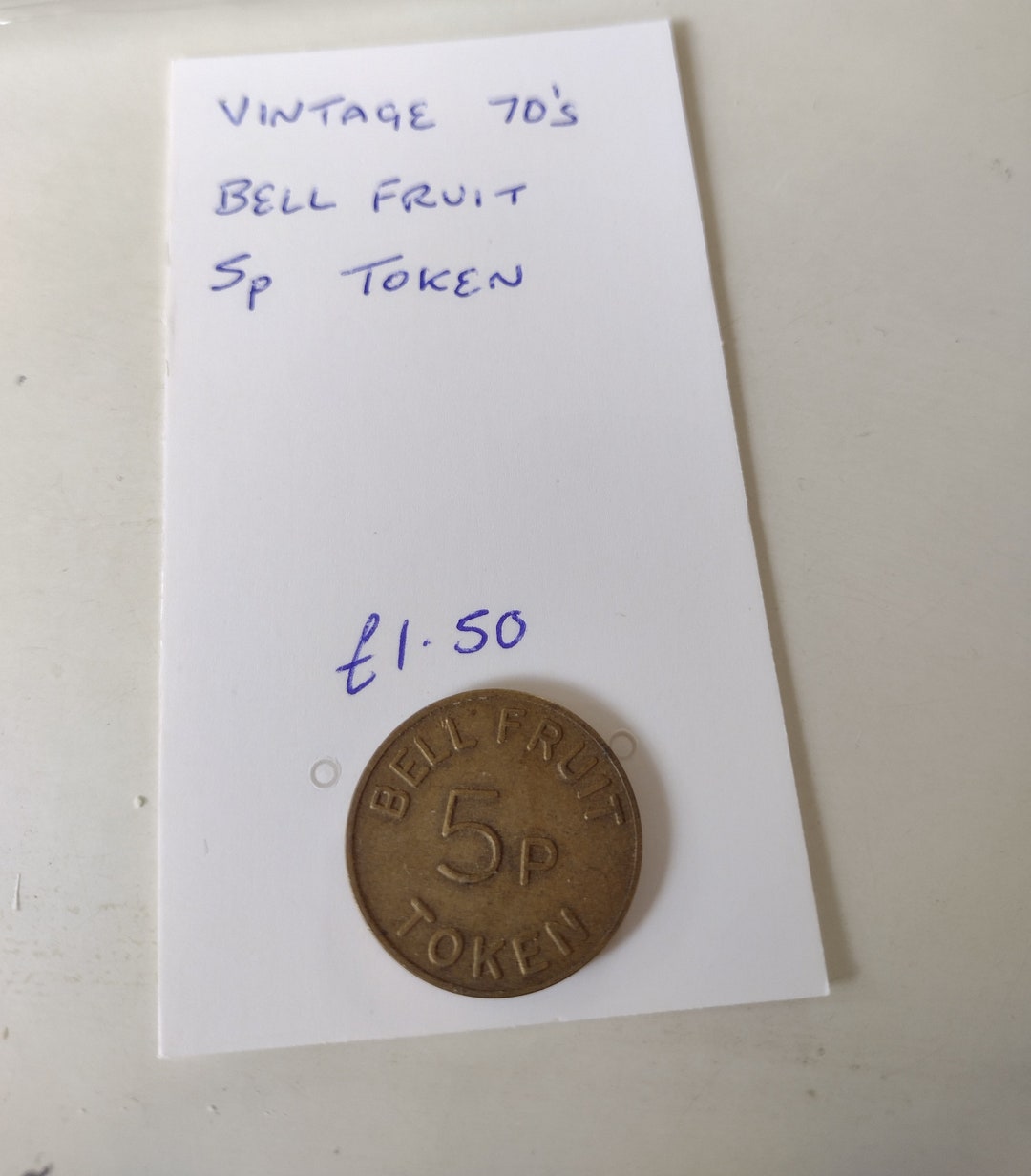 Vintage 1970s Bell Fruit 5p Token - Etsy