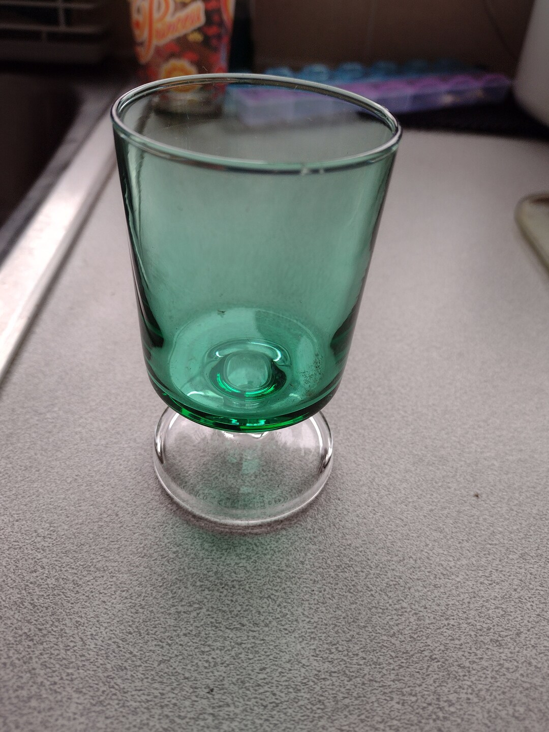 Vintage 1970s Small Luminarc Cavalier Green Glass - Etsy