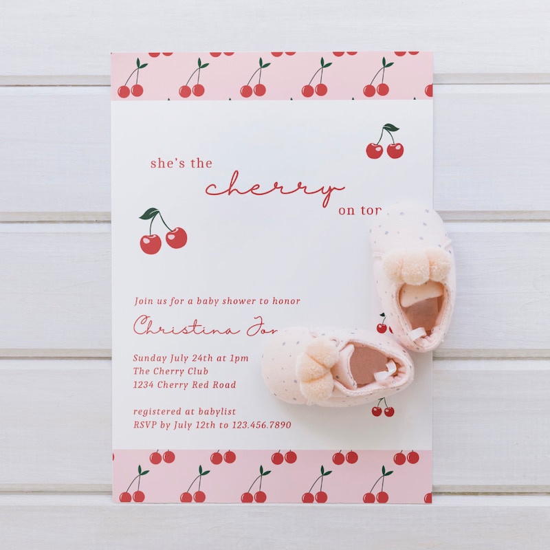 Cherry Theme Baby Shower - Etsy