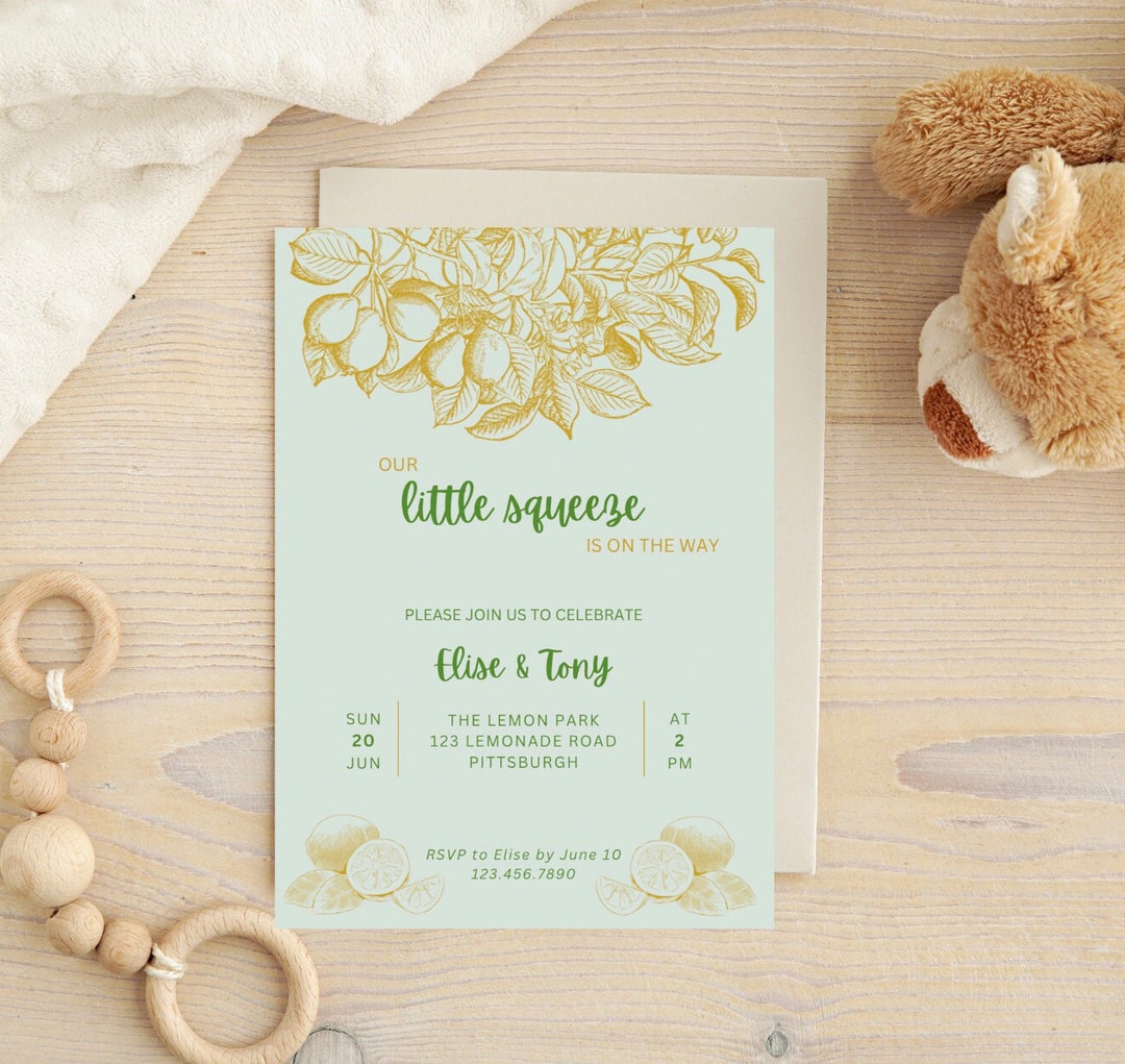 Little Squeeze Conjoined Baby Shower Gender Neutral Lemon Theme ...