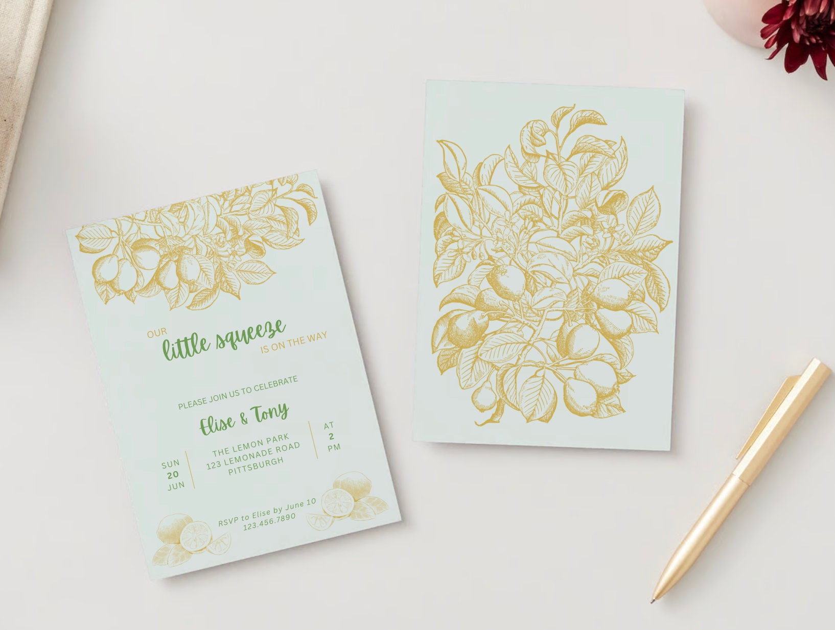 Little Squeeze Conjoined Baby Shower Gender Neutral Lemon Theme ...