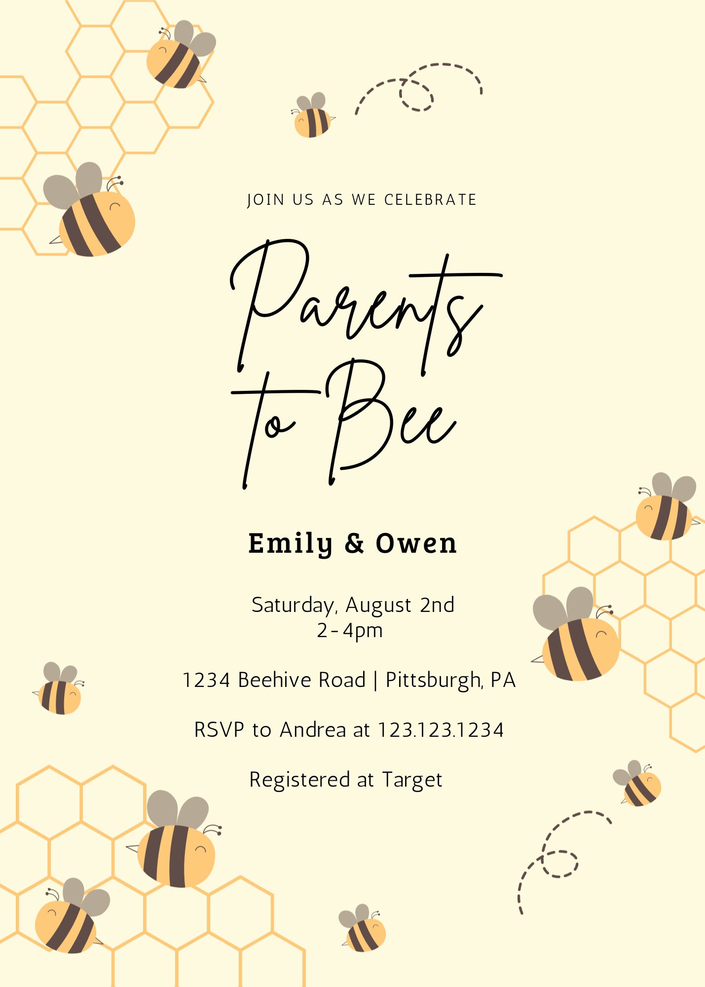 Parents to Bee Baby Shower Invitation - Etsy