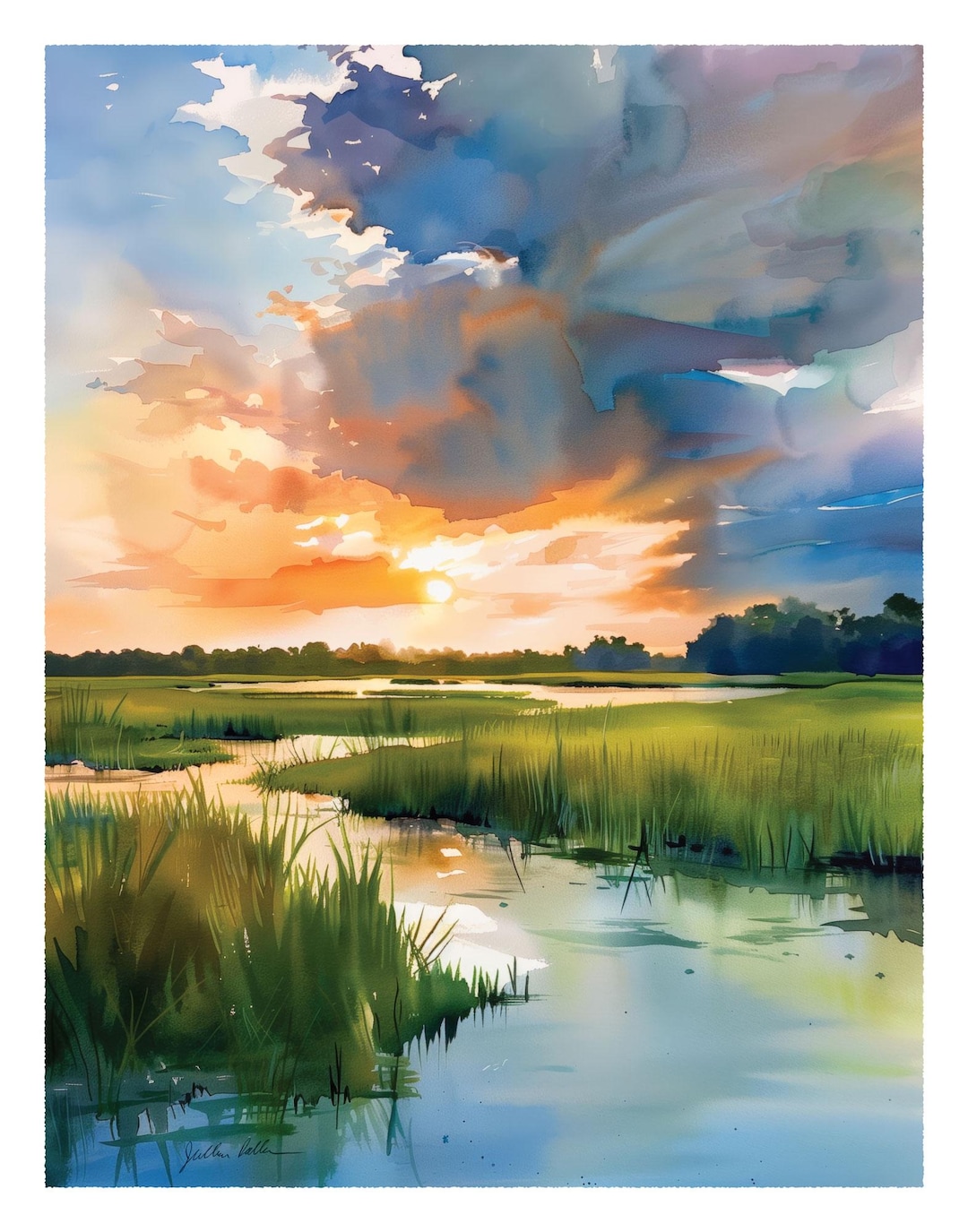 Marsh Painting, Salt Marsh Print, Low Country Art, Charleston South ...