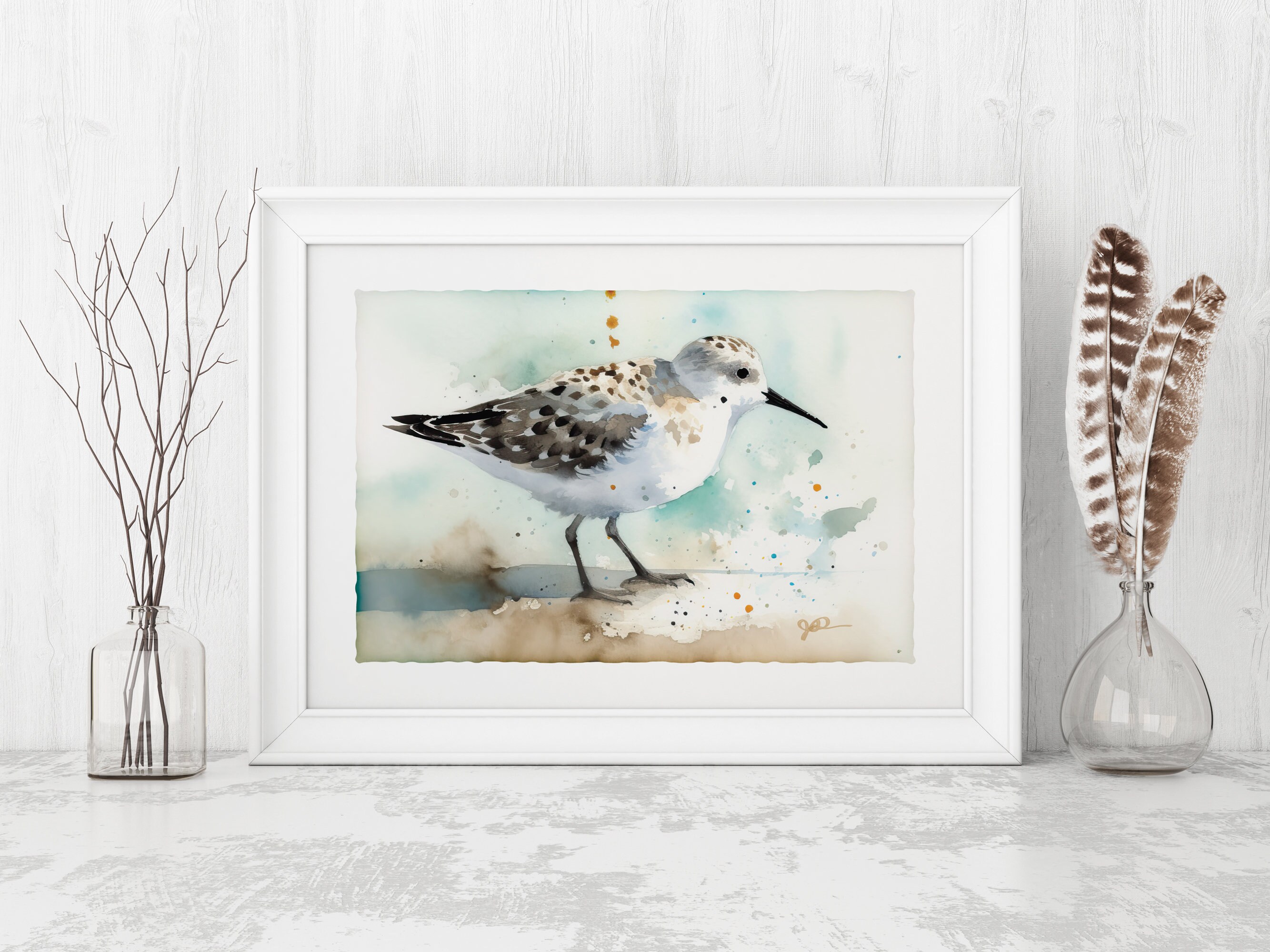 Sandpiper Art Watercolor Print Western Sandpiper Painting Audubon Bird ...