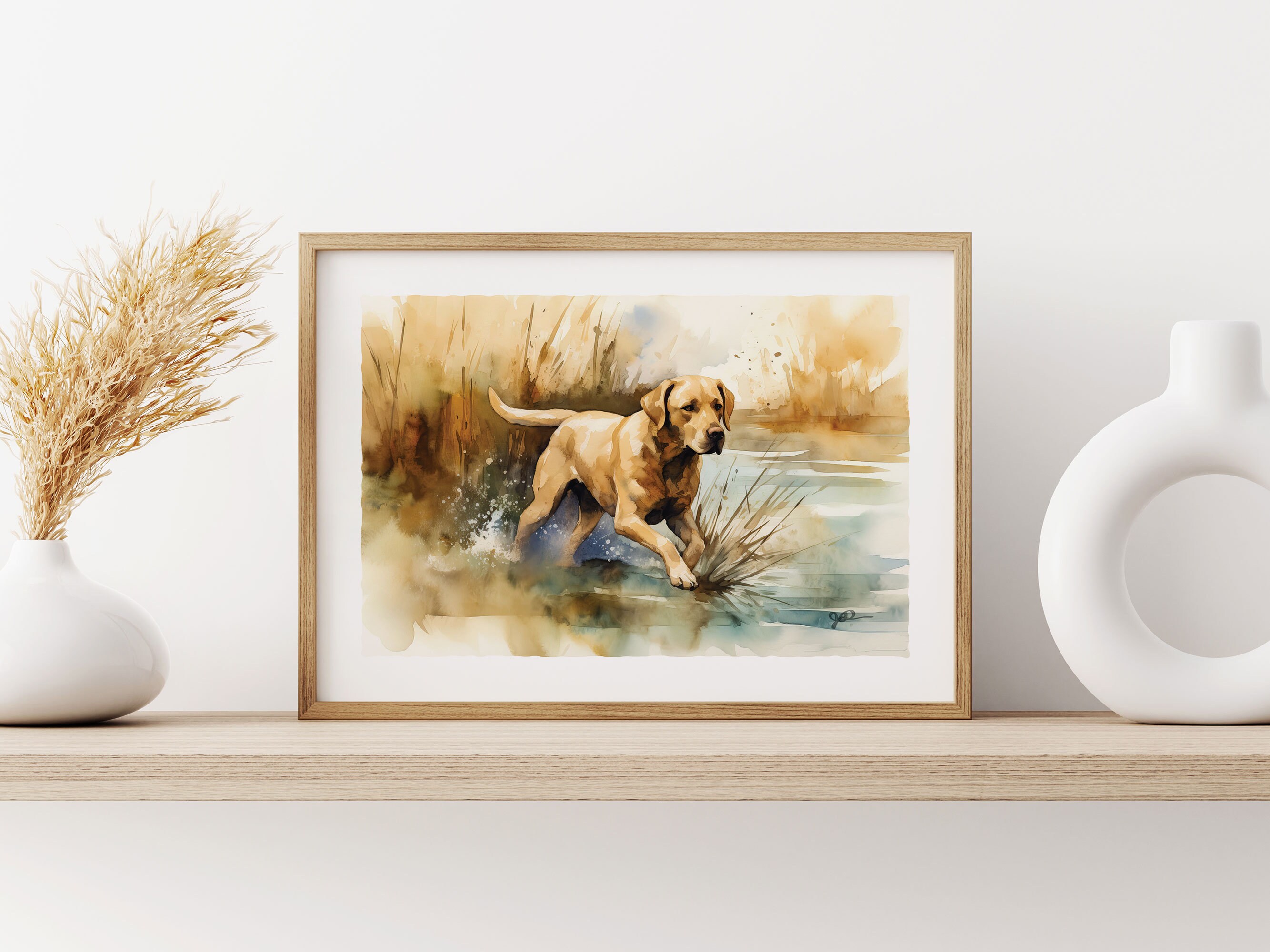 Labrador Retriever Watercolor Print Working, Hunting, Farm Dog Painting ...