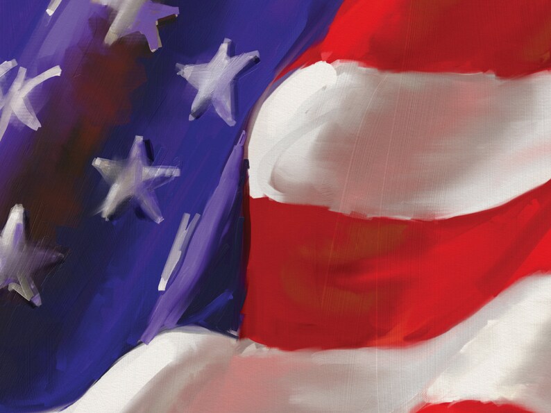 American Flag Art Print for Men Patriotic Gift for Him Giclee Fine Art ...