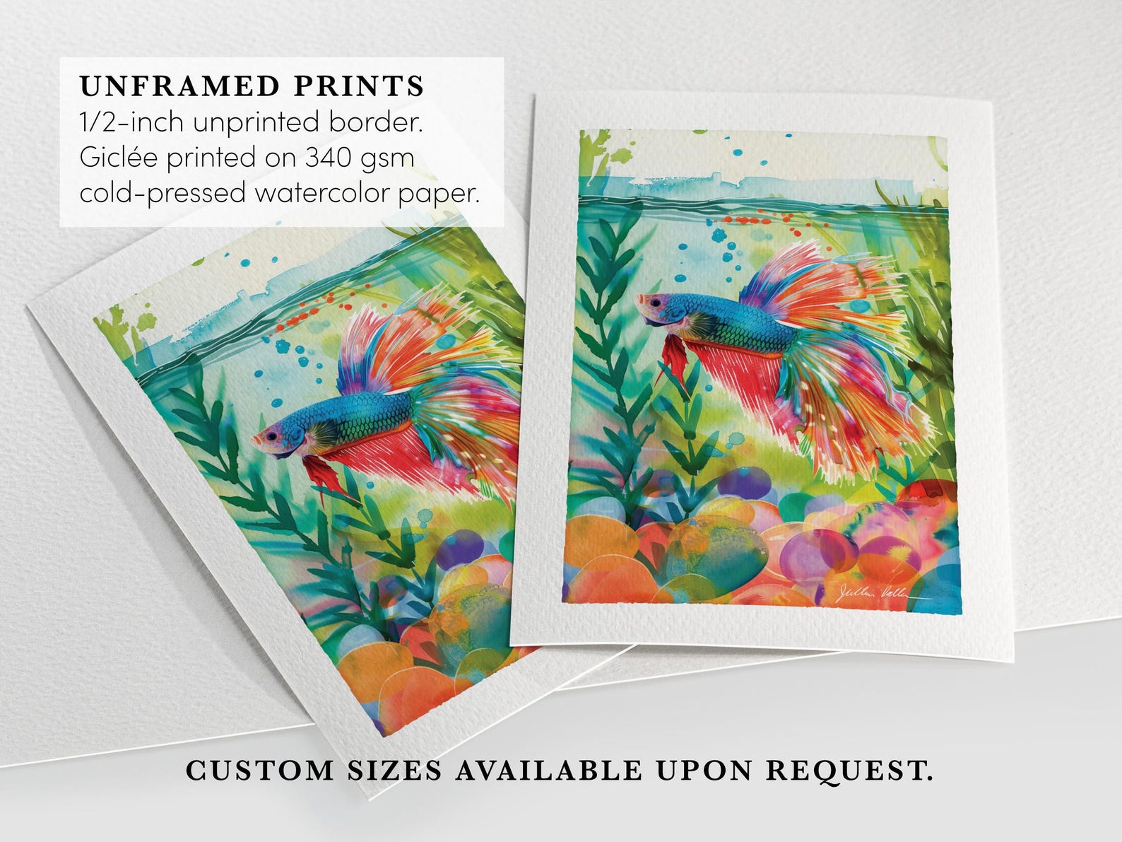Betta Fish Print, Watercolor Betta Fish Art for Nursery, Betta Decor ...