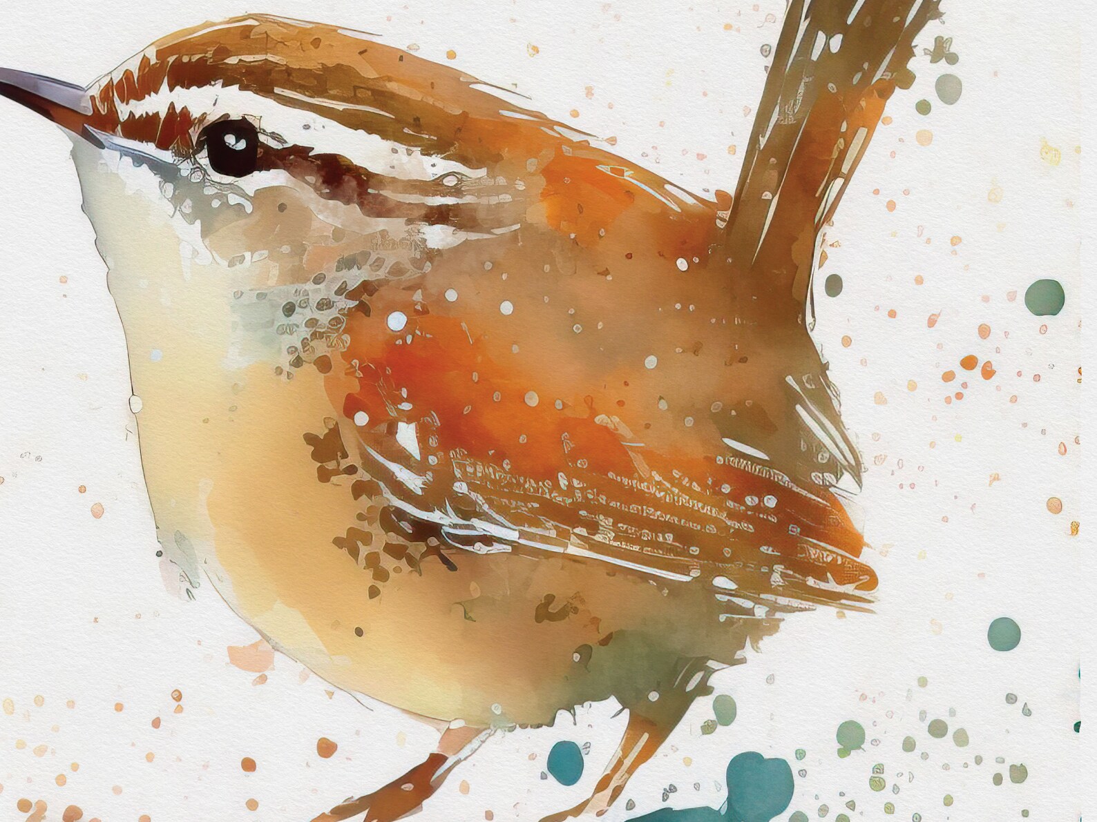 Wren Watercolor Print Bird Painting Audubon Wall Hanging Fine - Etsy