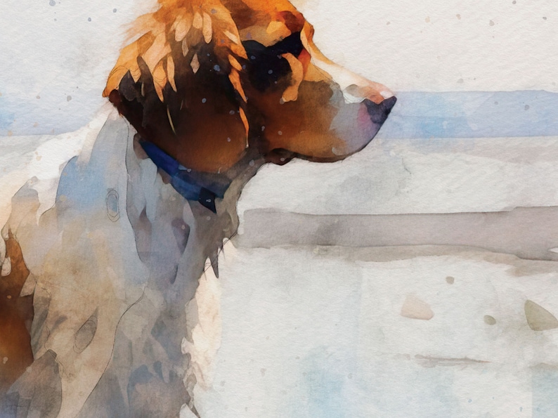 Brittany Spaniel Watercolor Print Brittany on the Beach Fine Art Giclee ...