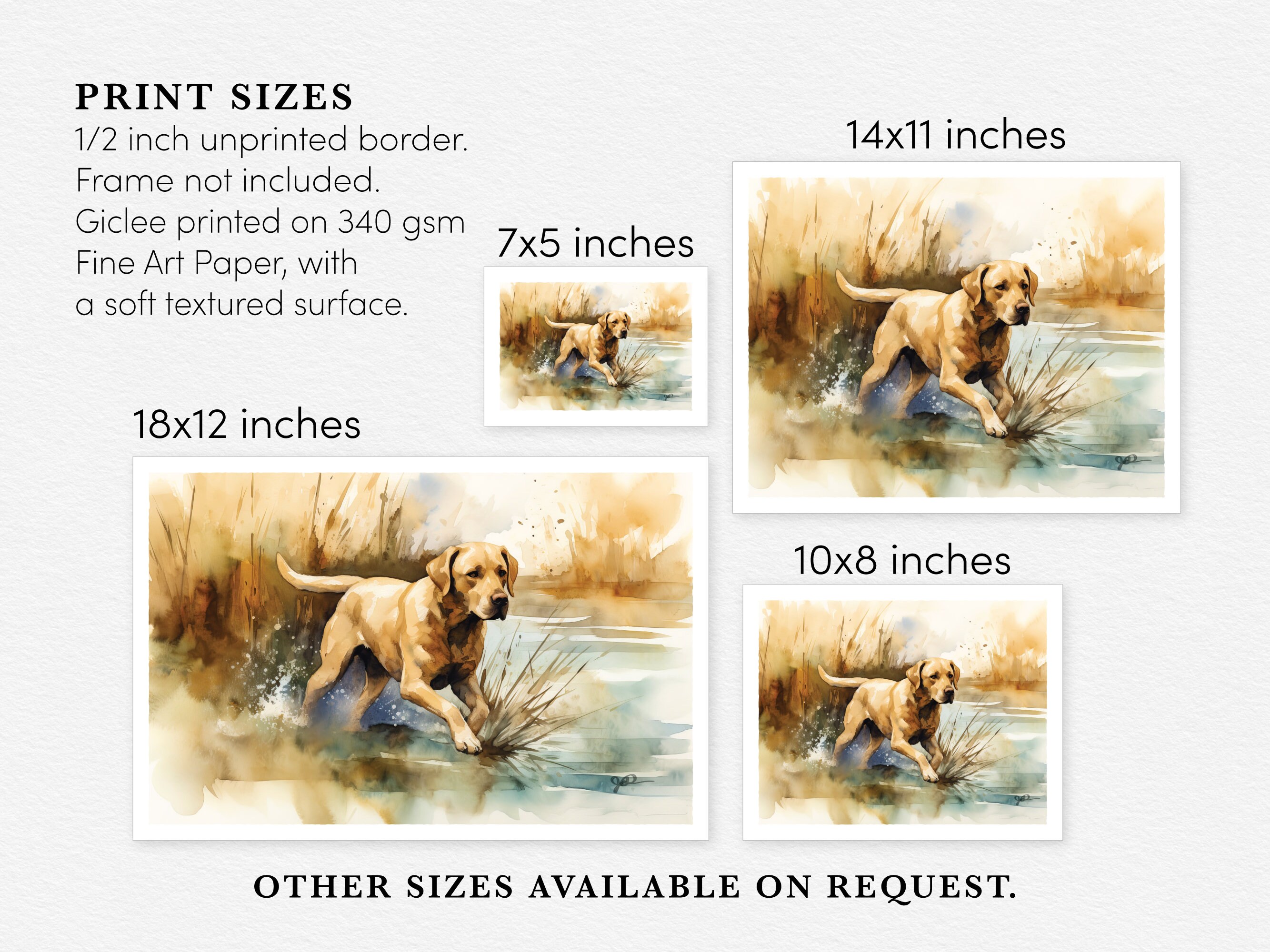 Labrador Retriever Watercolor Print Working, Hunting, Farm Dog Painting ...