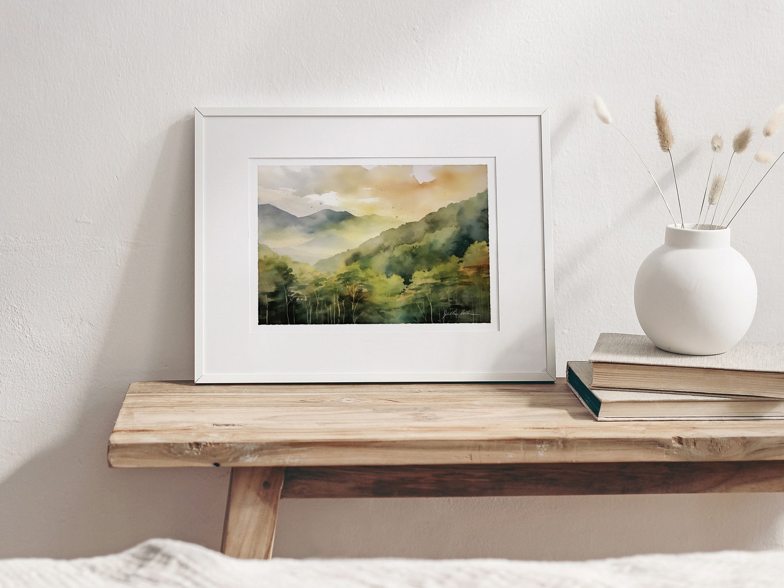 Mountain Wall Art, Rocky Mountains Print, Blue Ridge Mountains Painting ...