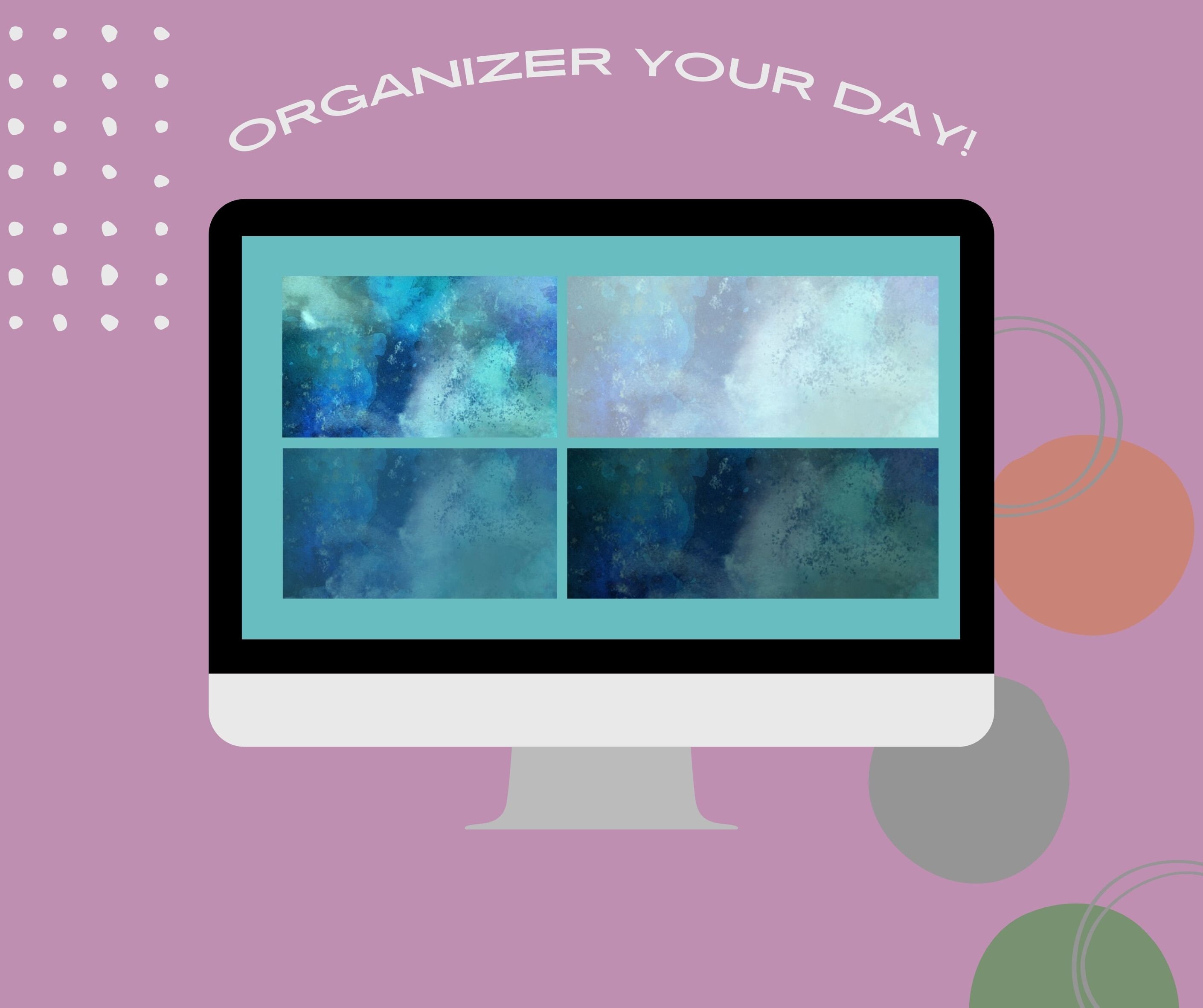 Desktop Organizer Wallpaper Watercolour Pastel, Desktop Wallpaper ...