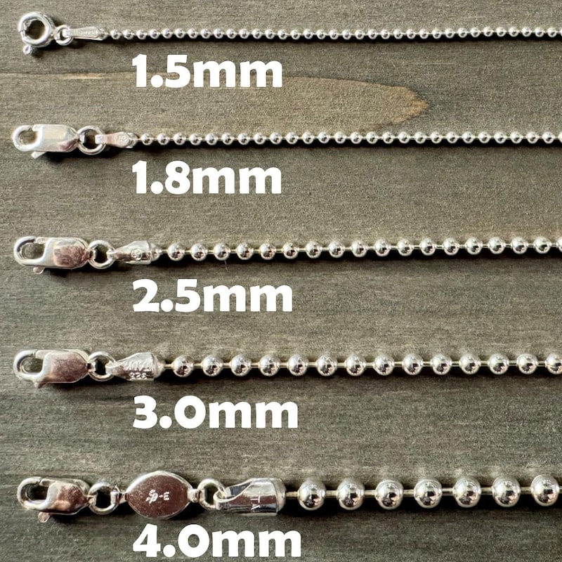 Round Silver Beads Chain - Etsy