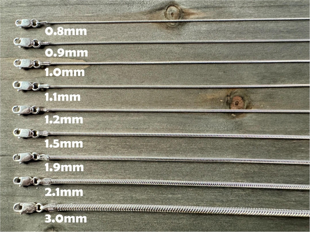 925 Sterling Silver Round Snake Chain, Silver Snake Chain, Sterling ...