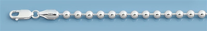 925 Sterling Silver Round Beads Chain Silver Beads Chain - Etsy