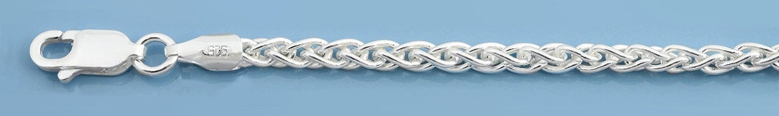 925 Sterling Silver Wheat Chain Silver Spiga Chain Sterling - Etsy