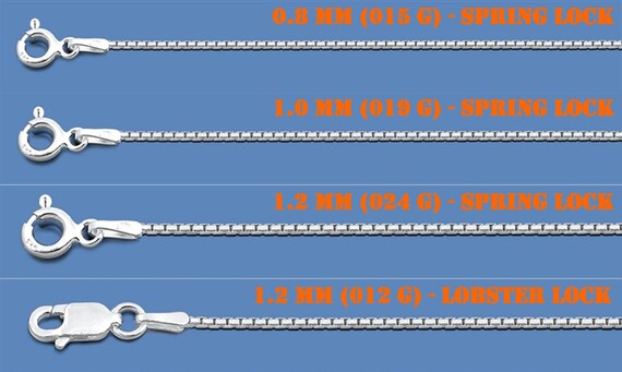 925 Sterling Silver Diamond Cut Box Chain Box Chain Sterling | Etsy