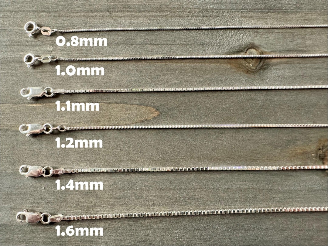 925 Sterling Silver Square Box Chain, Round Box Chain, Sterling Silver ...