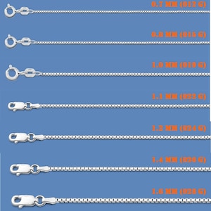 925 Sterling Silver Square Box Chain, Round Box Chain, Sterling Silver ...