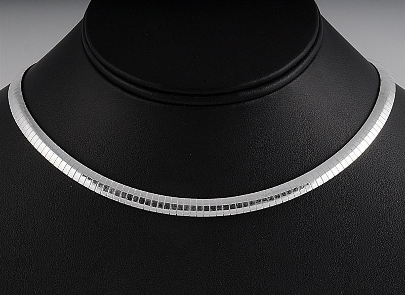 925 Sterling Silver Omega Chain Silver Choker Chain Sterling | Etsy