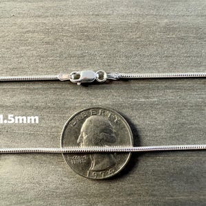 925 Sterling Silver Round Snake Chain, Silver Snake Chain, Sterling ...