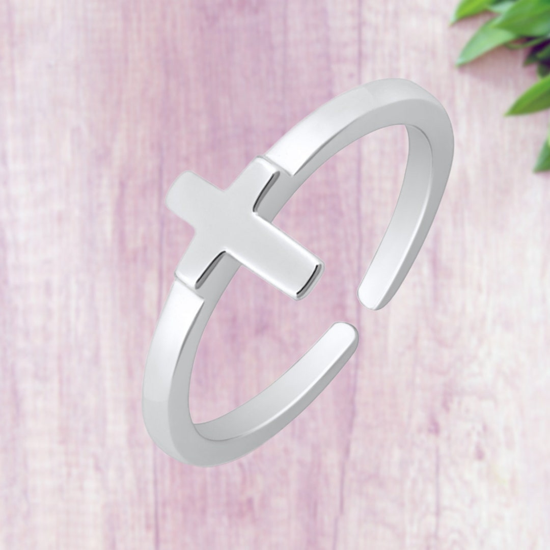 925 Sterling Silver Cross Toe Ring, Silver Ring, Religious Cross Toe ...