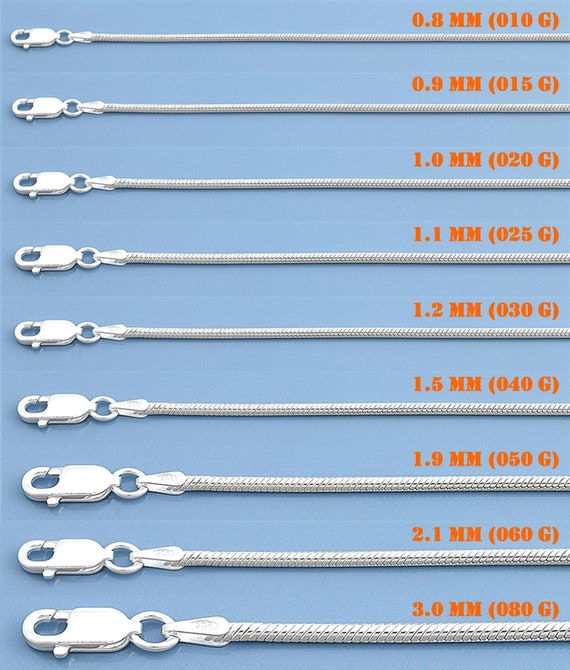 925 Sterling Silver Round Snake Chain Silver Snake Chain - Etsy